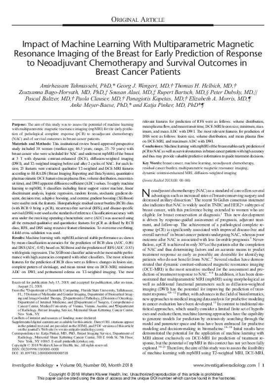 (PDF) Impact of Machine Learning With Multiparametric Magnetic ...