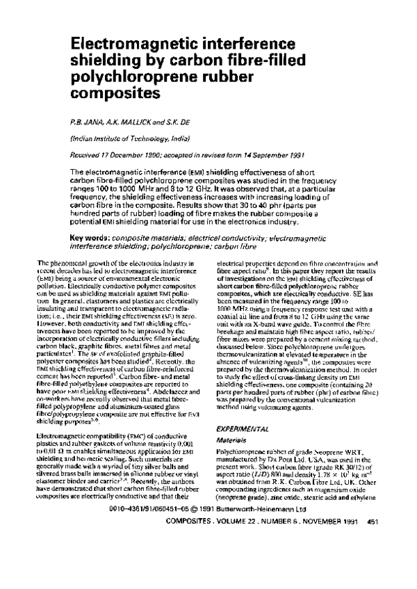 (PDF) Electromagnetic Interference Shielding by Carbon Fibre Composite