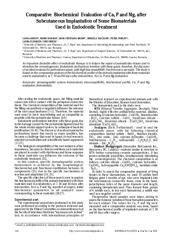 (PDF) Comparative Biochemical Evaluation of Ca, P and Mg, after ...
