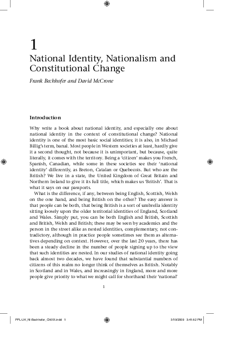 (PDF) National Identity, Nationalism and Constitutional Change