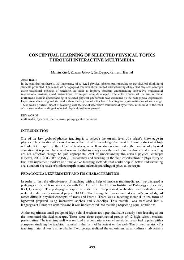 (PDF) Conceptual learning of selected physical topics through ...