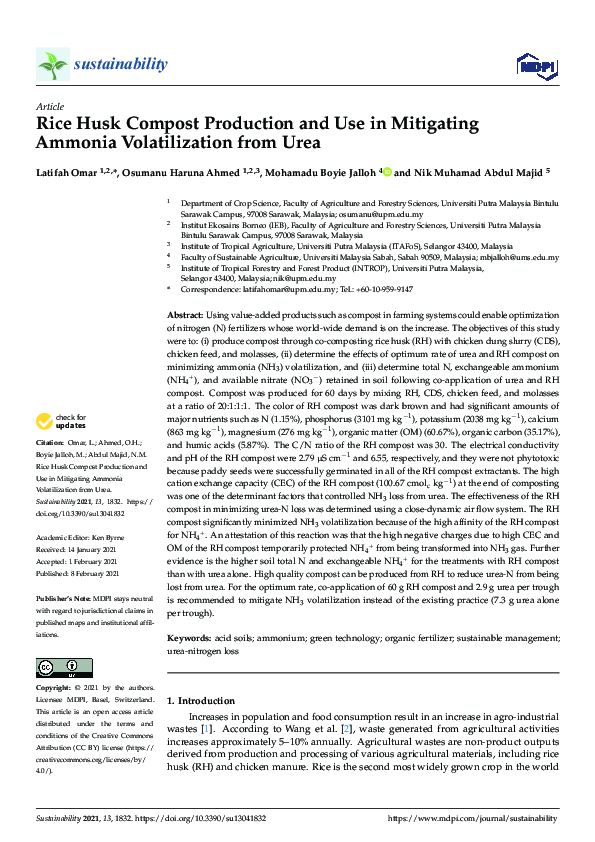 (PDF) Rice Husk Compost Production and Use in Mitigating Ammonia ...