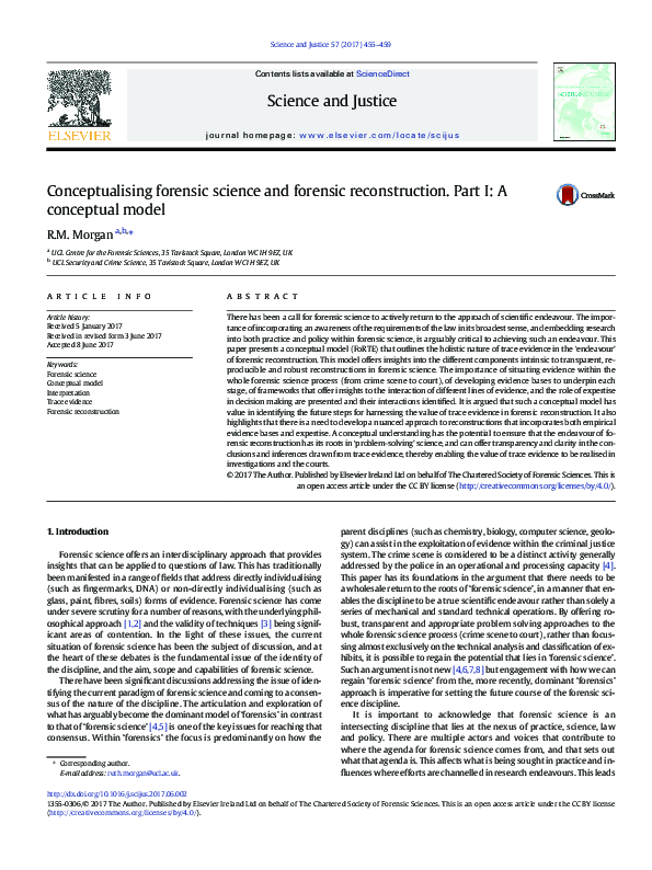 (PDF) Conceptualising forensic science and forensic reconstruction ...