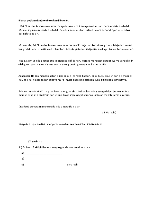 (PDF) E.baca petikan dan jawab soalan di bawah