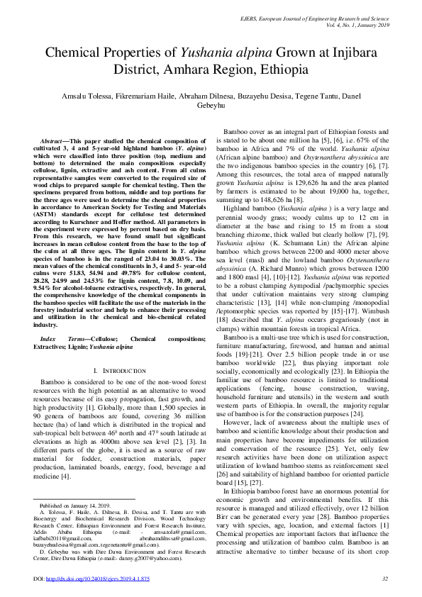 (PDF) Effects of Age and Height on Chemical Properties of Yushania ...