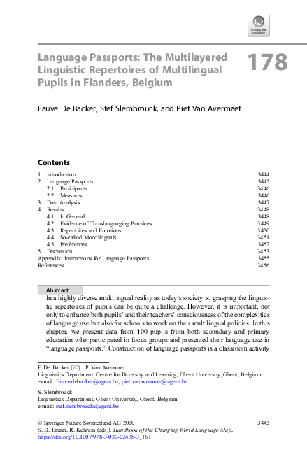 (PDF) Language Passports: The Multilayered Linguistic Repertoires of ...