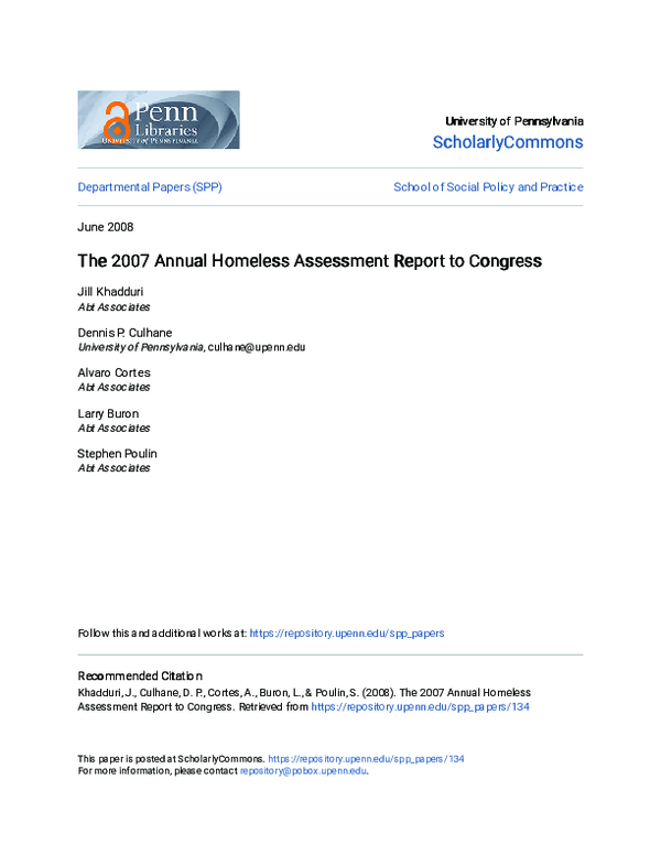 (PDF) The 2011 Annual Homeless Assessment Report to Congress
