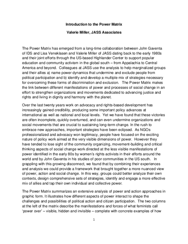 (PDF) Power Matrix intro