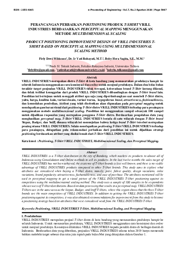 (PDF) Perancangan Perbaikan Positioning Produk T-Shirt Vrill Industries ...