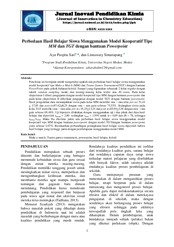 (PDF) Perbedaan Hasil Belajar Siswa Menggunakan Model Inkuiri Terbimbing Dan Model Direct ...