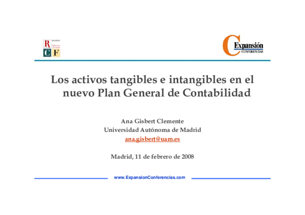 (PDF) Los activos tangibles e intangibles en el nuevo Plan General de ...