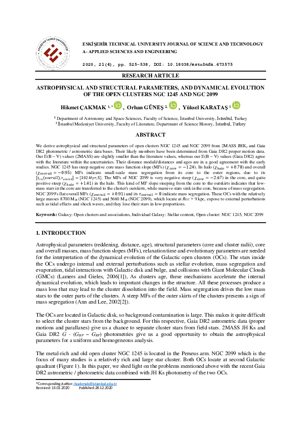 (PDF) Extended main sequence turnoffs in open clusters as seen by Gaia – II. The enigma of NGC ...