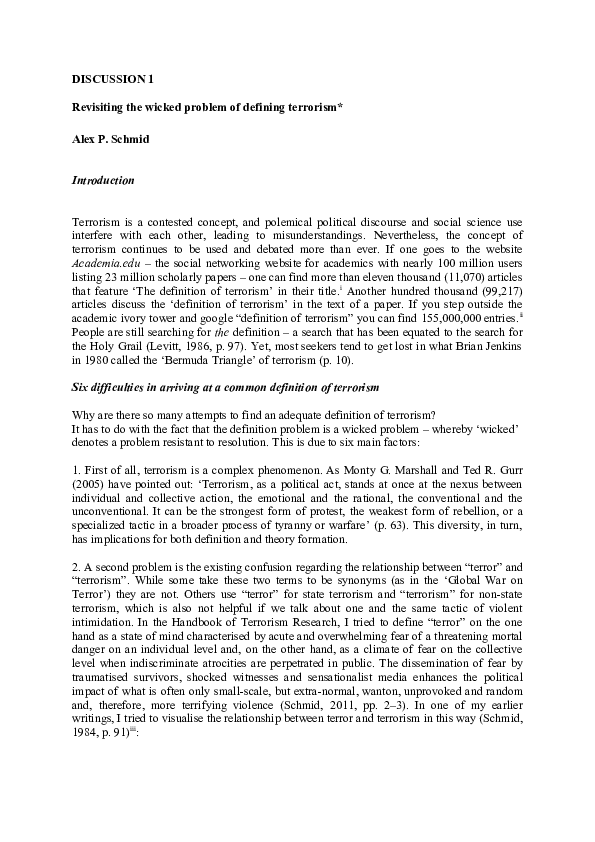 Doc The Definition Of Terrorism