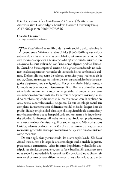 (PDF) Peter Guardino. The Dead March. A History of the Mexican-American ...