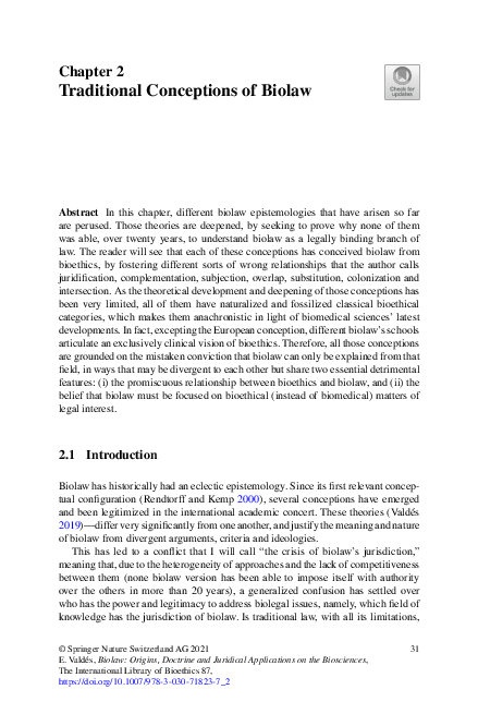 (PDF) Traditional Conceptions of Biolaw