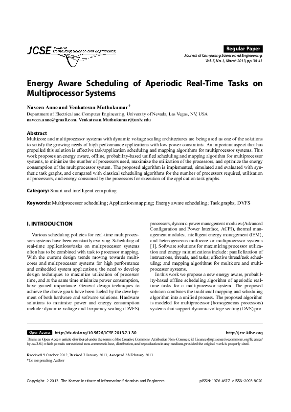 (PDF) Energy Aware Scheduling of Aperiodic Real-Time Tasks on ...
