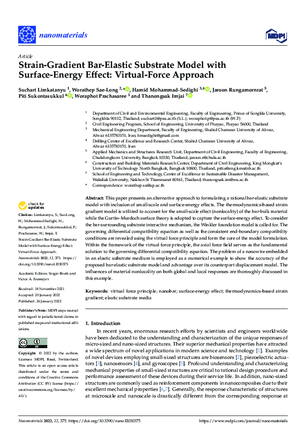 (PDF) Strain-Gradient Bar-Elastic Substrate Model with Surface-Energy ...