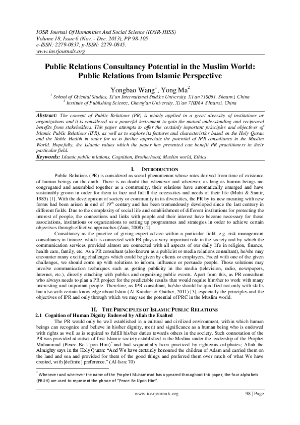 (PDF) Public Relations Consultancy Potential in the Muslim World ...