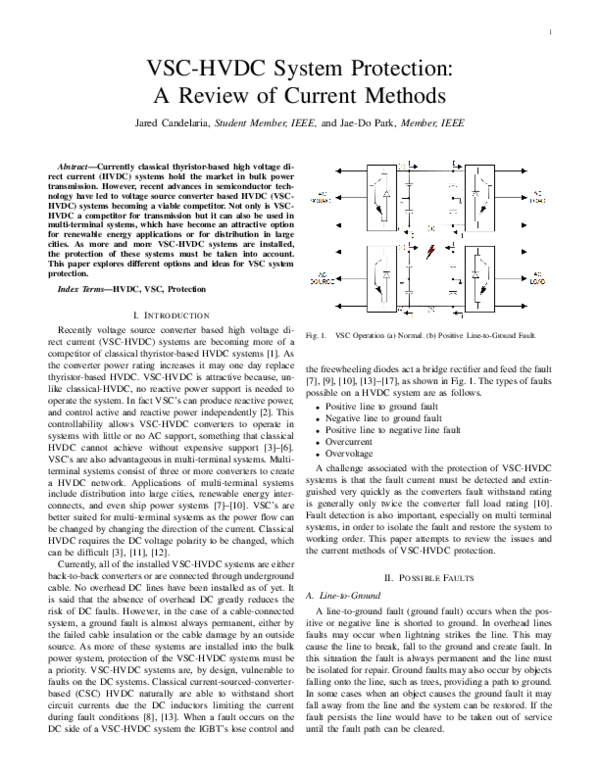 Pdf Vsc Hvdc System Protection A Review Of Current Methods