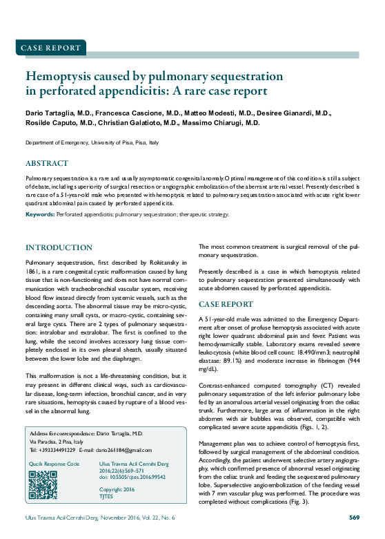 (PDF) Haemoptysis caused by pulmonary sequestration in perforated ...
