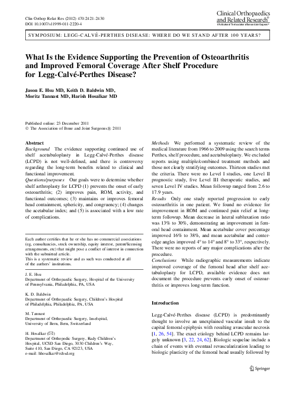 (PDF) What Is the Evidence Supporting the Prevention of Osteoarthritis ...