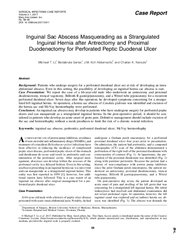 (PDF) Inguinal Sac Abscess Masquerading as a Strangulated Inguinal ...
