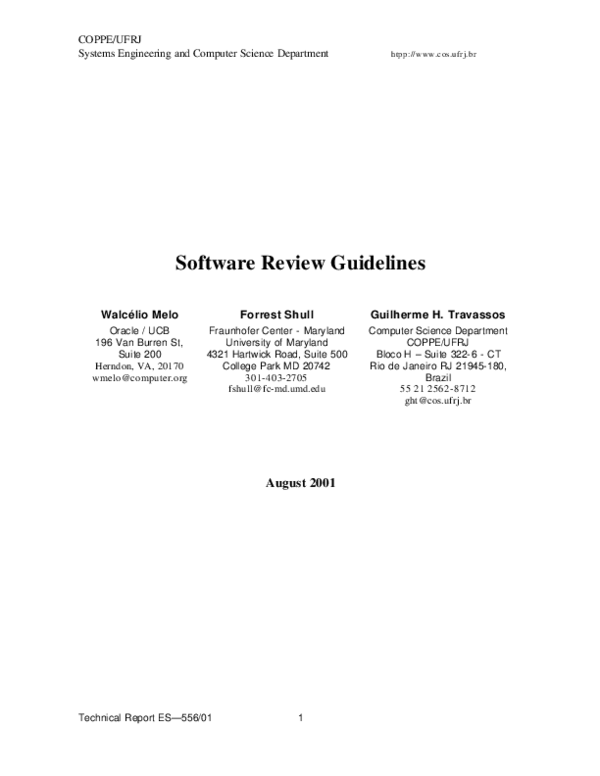 (PDF) Software Review Guidelines