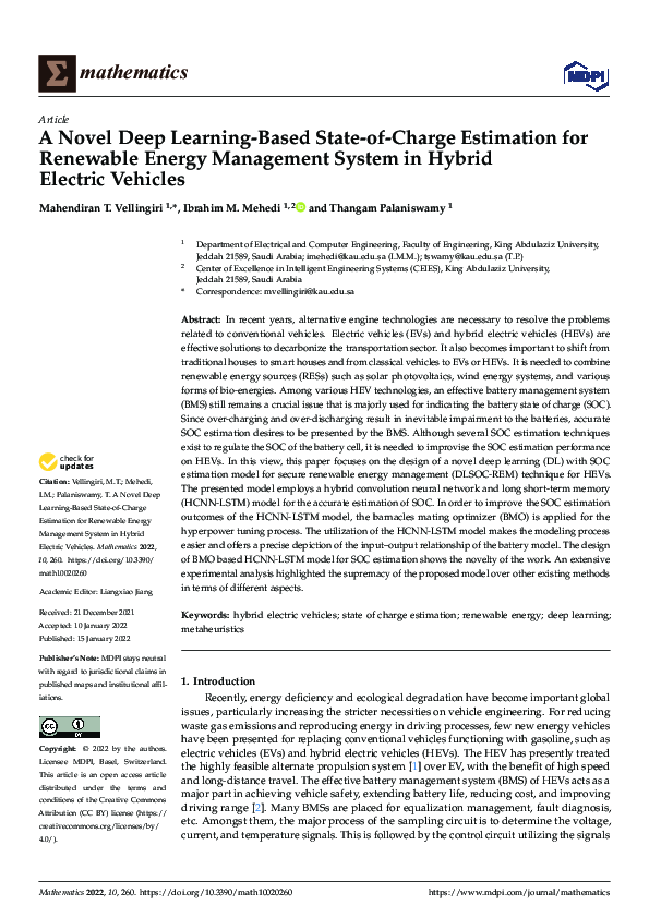 Pdf A Novel Deep Learning Based State Of Charge Estimation For Renewable Energy Management