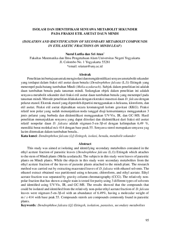 (PDF) Isolation and Identification of Secondary Metabolit Compounds in ...