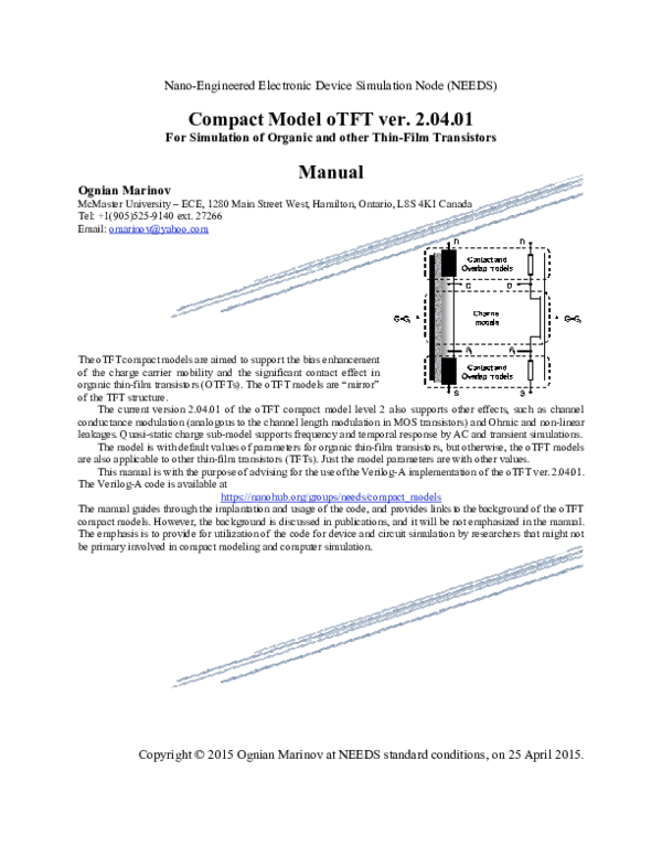 (PDF) Nano-Engineered Electronic Device Simulation Node ( NEEDS ...