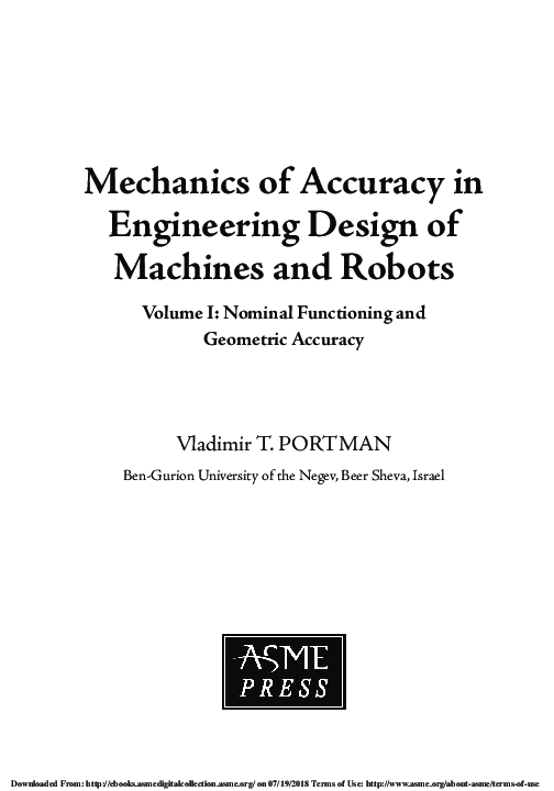 (PDF) Mechanics of Accuracy in Engineering Design of Machines and ...