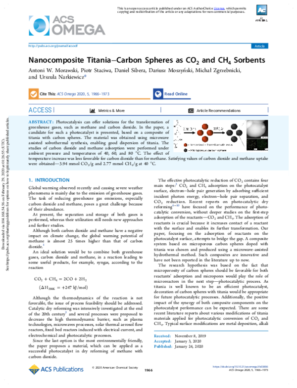 (PDF) Nanocomposite Titania–Carbon Spheres as CO2 and CH4 Sorbents