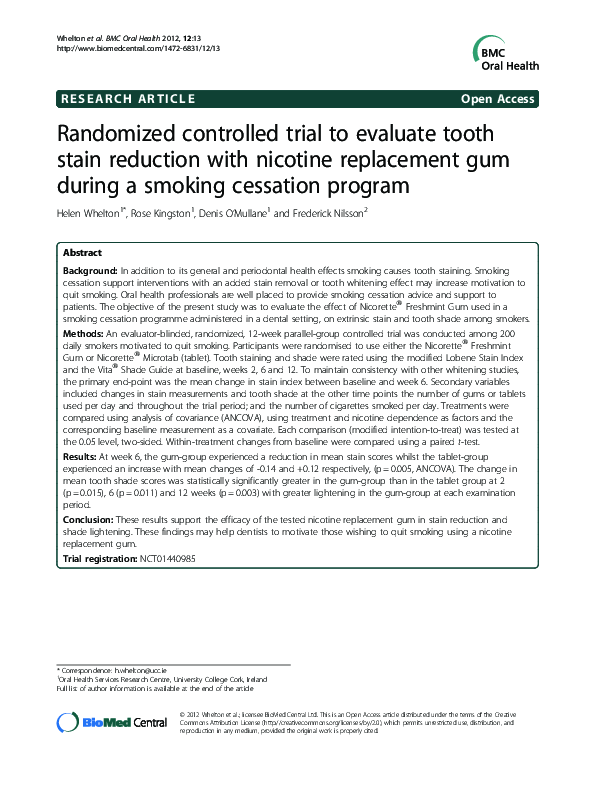 (PDF) Randomized controlled trial to evaluate tooth stain reduction ...