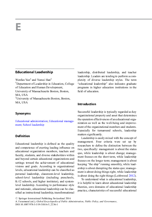 (PDF) Educational Leadership