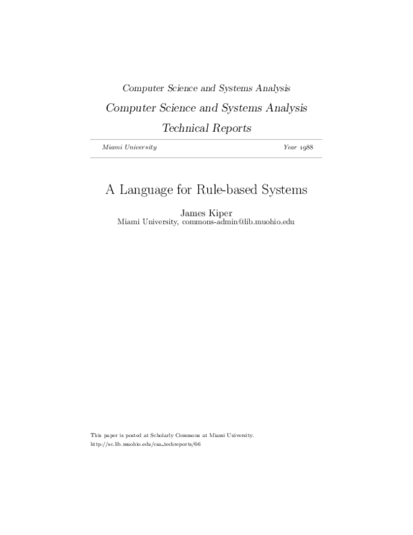 (PDF) A Language for Rule-based Systems