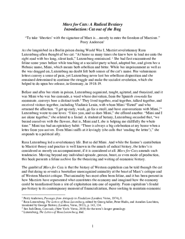 (PDF) Marx for Cats: A Radical Bestiary