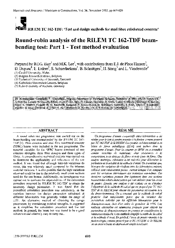(PDF) Round-robin analysis of the RILEM TC 162-TDF beam-bending test ...