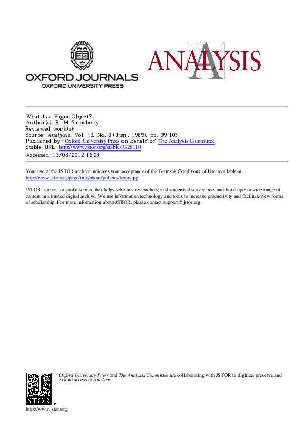 (PDF) What is a vague object?
