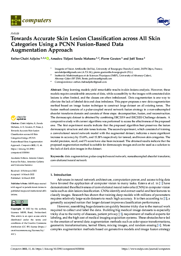(PDF) Towards Accurate Skin Lesion Classification across All Skin Categories Using a PCNN Fusion ...