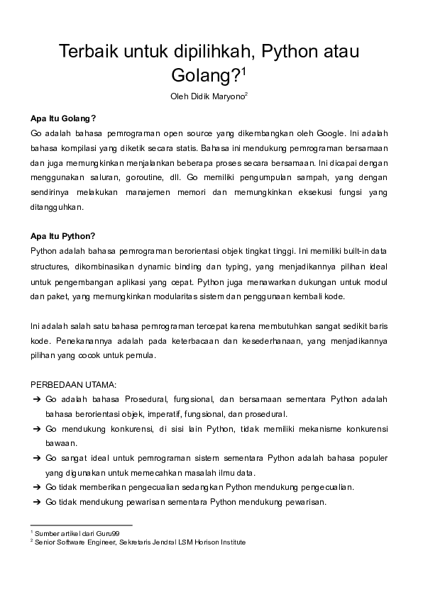 (PDF) Terbaik untuk dipilihkah, Python atau Golang?