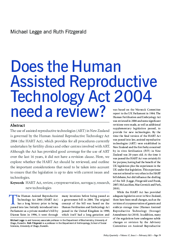 (PDF) Does the Human Assisted Reproductive Technology Act 2004 need a ...