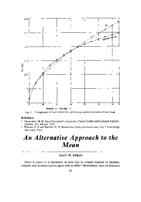 (PDF) An Alternative Approach to the Mean
