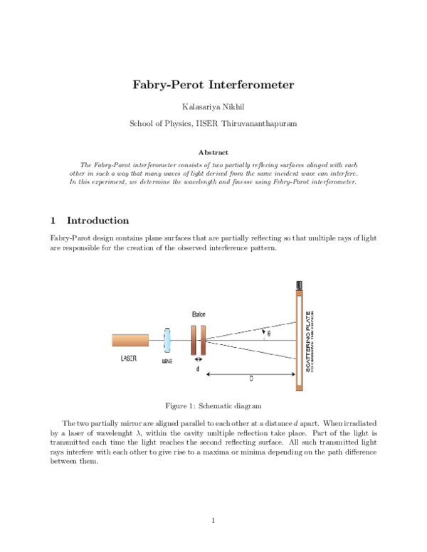 (PDF) Fabry Perot Interferometer (Nikhil)