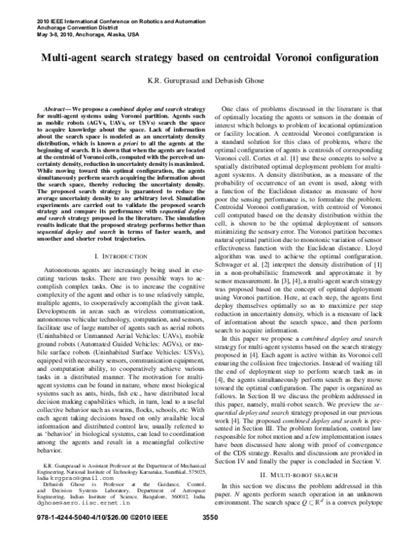 (PDF) Multi-agent search strategy based on centroidal voronoi configuration