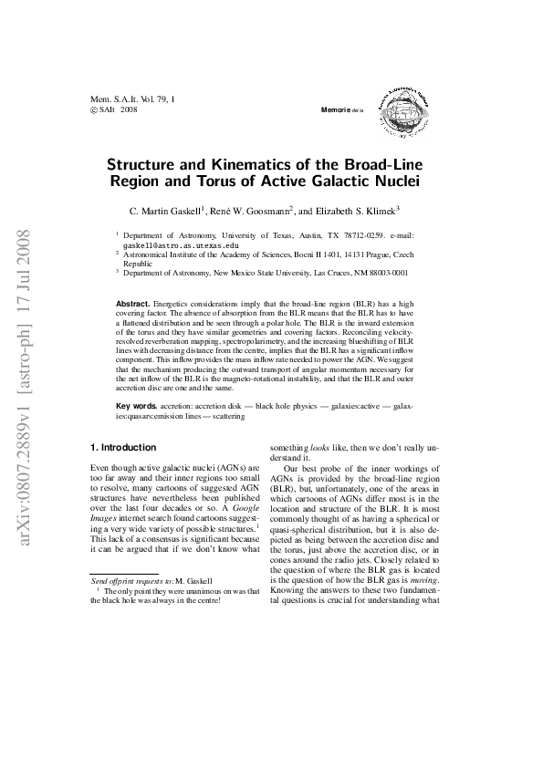 (PDF) Structure and Kinematics of the Broad-Line Region and Torus of ...