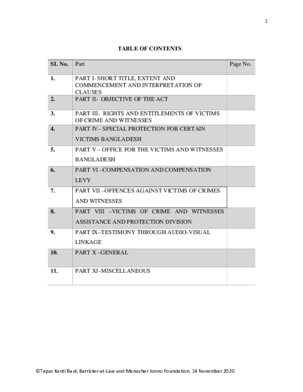 (PDF) Draft Victim Witness Protection Act (English)