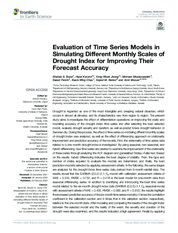 (PDF) Evaluation of Time Series Models in Simulating Different Monthly ...