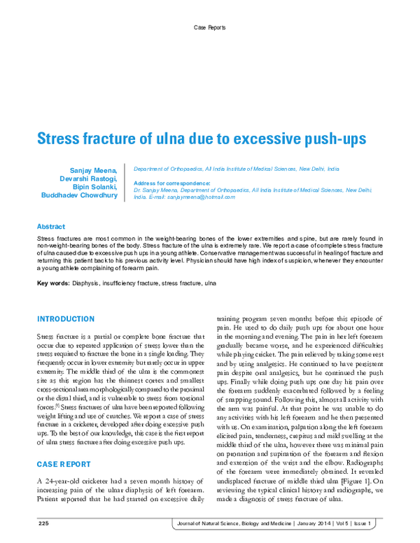 (PDF) Stress fracture of ulna due to excessive push-ups