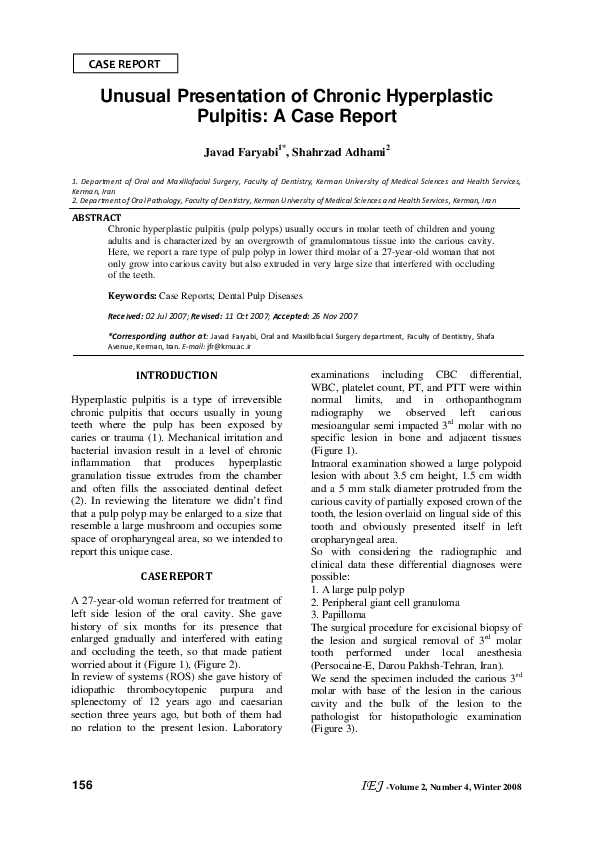 Chronic Hyperplastic Pulpitis