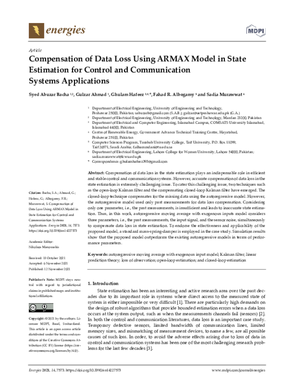(PDF) Compensation of Data Loss Using ARMAX Model in State Estimation ...